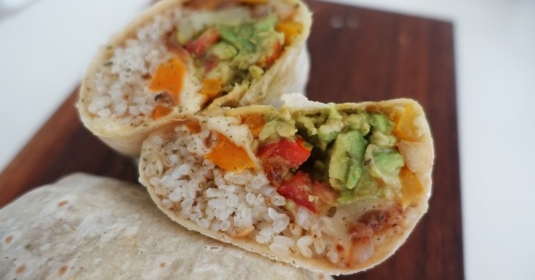 Burrito de gambas - Un manjar simple con arroz cocido