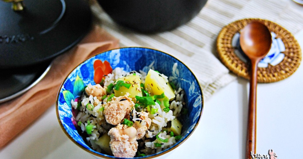 Make pollack roe-pot rice with delicious rice ⓕthe tenderness of
