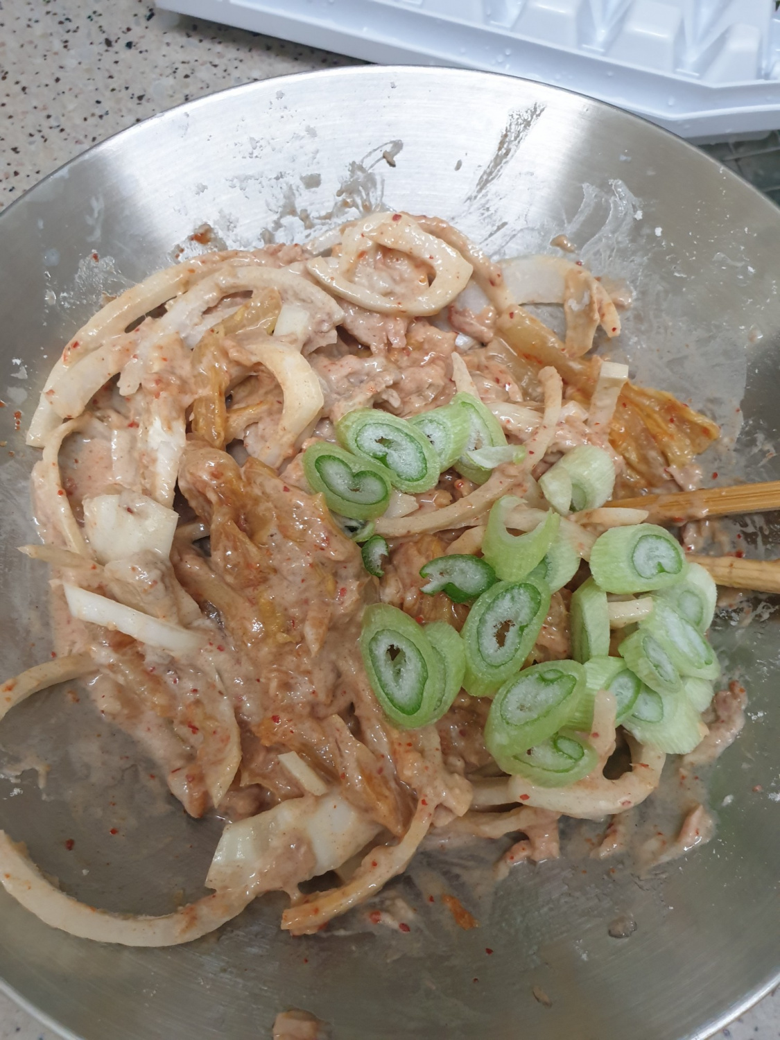 The challenge of eating alone is kimchi tuna jeon