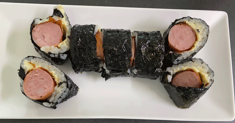 소세지 치즈 김밥 간단한 도시락 만들기