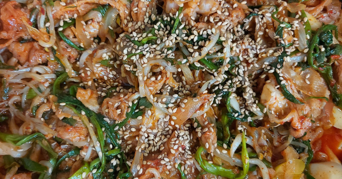 숙주 미나리 돼지고기볶음