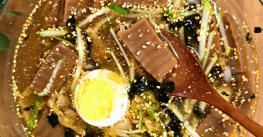 냉면육수 묵사발 칼로리 도토리묵사발 만들기
