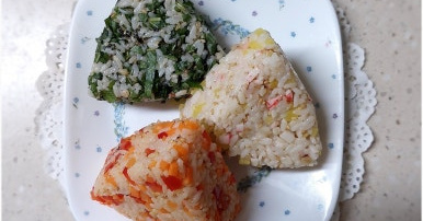 삼색 주먹밥 만드는 법 삼각 주먹밥 만들기